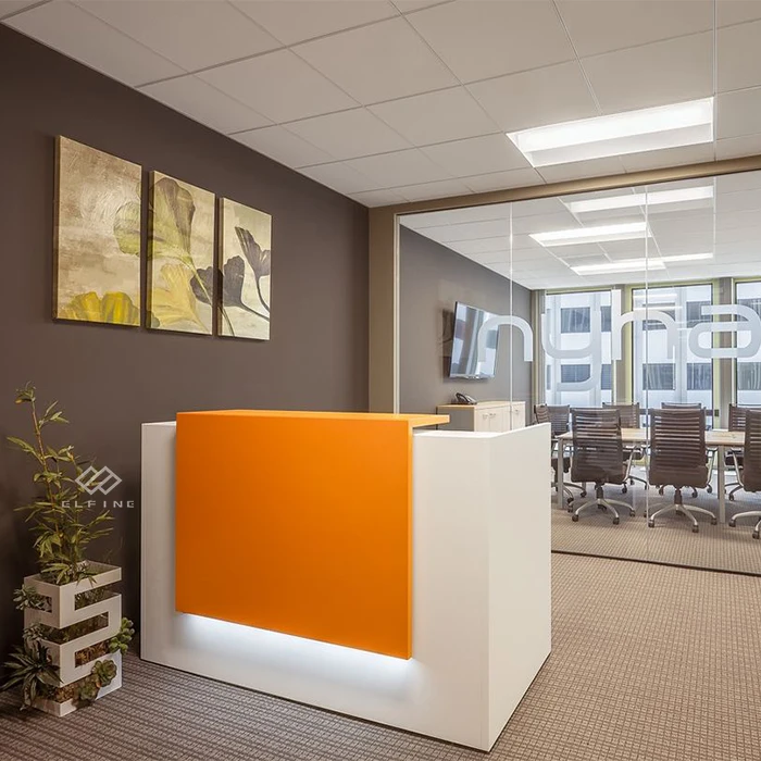 Modern Office Reception Backdrop Design