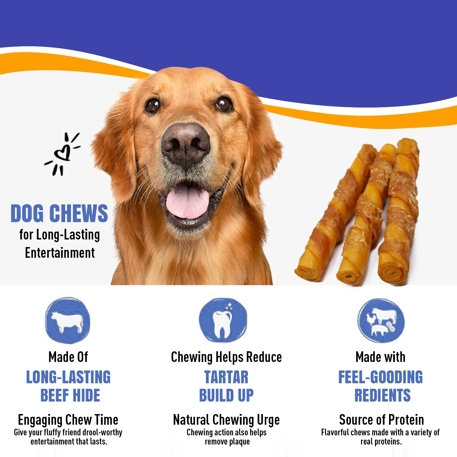 High Protein Easily Digestible Pet Food Treats 5" Porkhide Twist ...