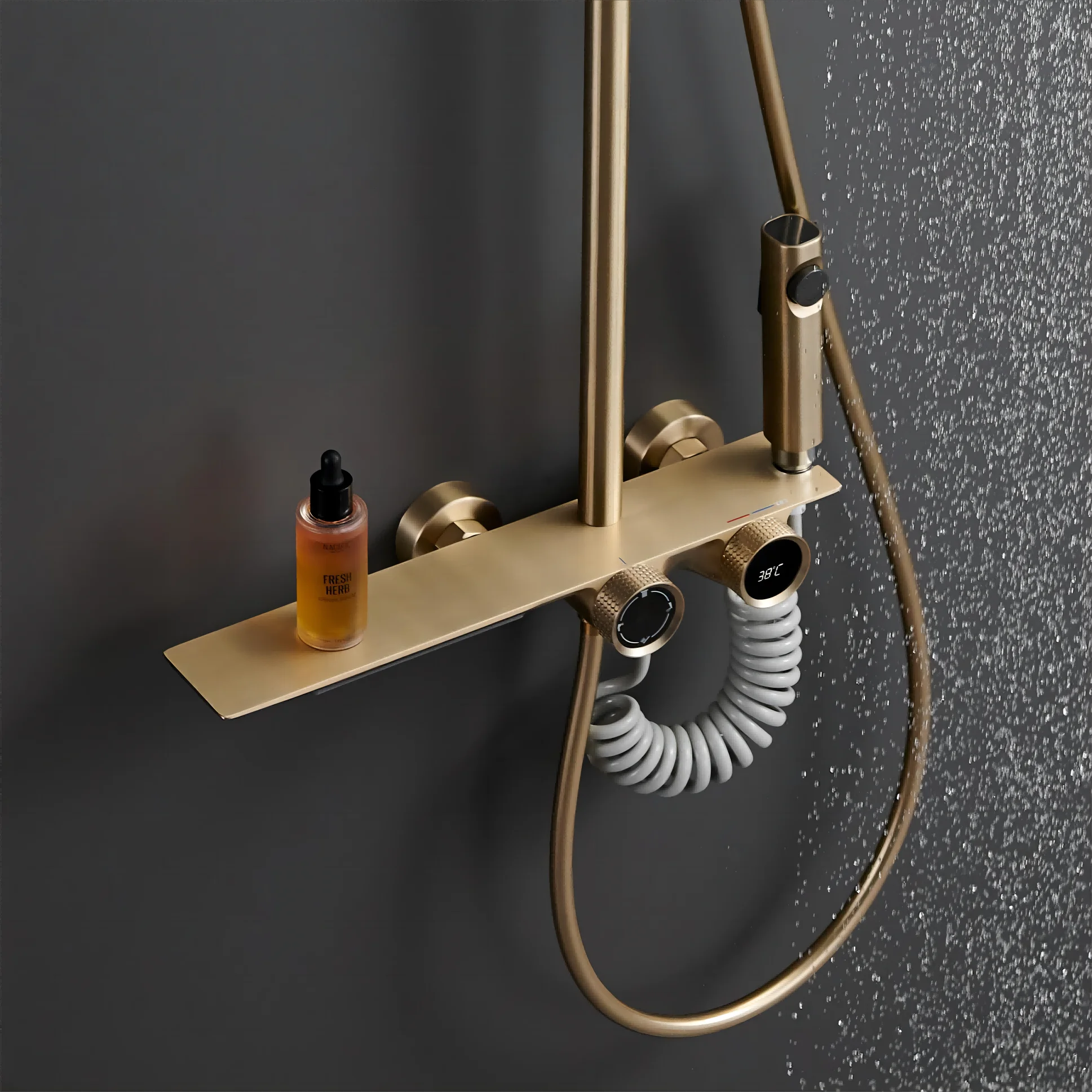 Modern Design Gold Color With Spray Handle Shower Set Thermostatic ...