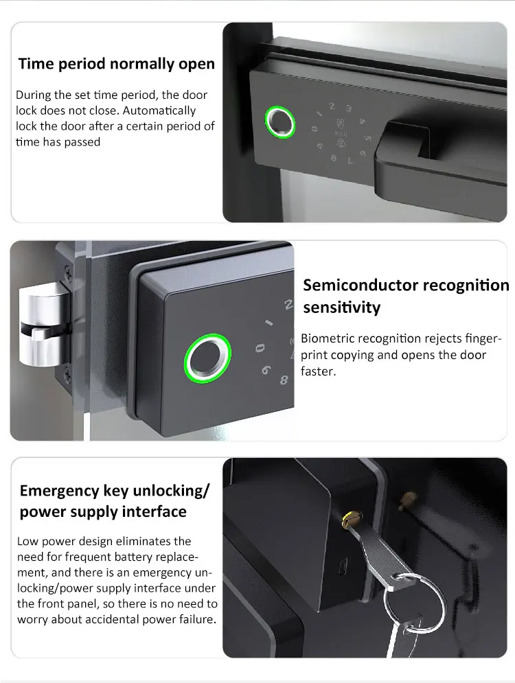 Smart Office Frameless Glass Door Lock - Secure & Convenient