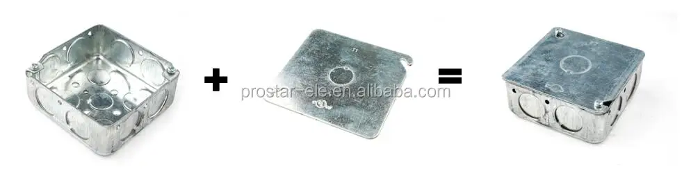 Square Weld Box with Raised Grounding and 3 Screws Steel Junction Box ...