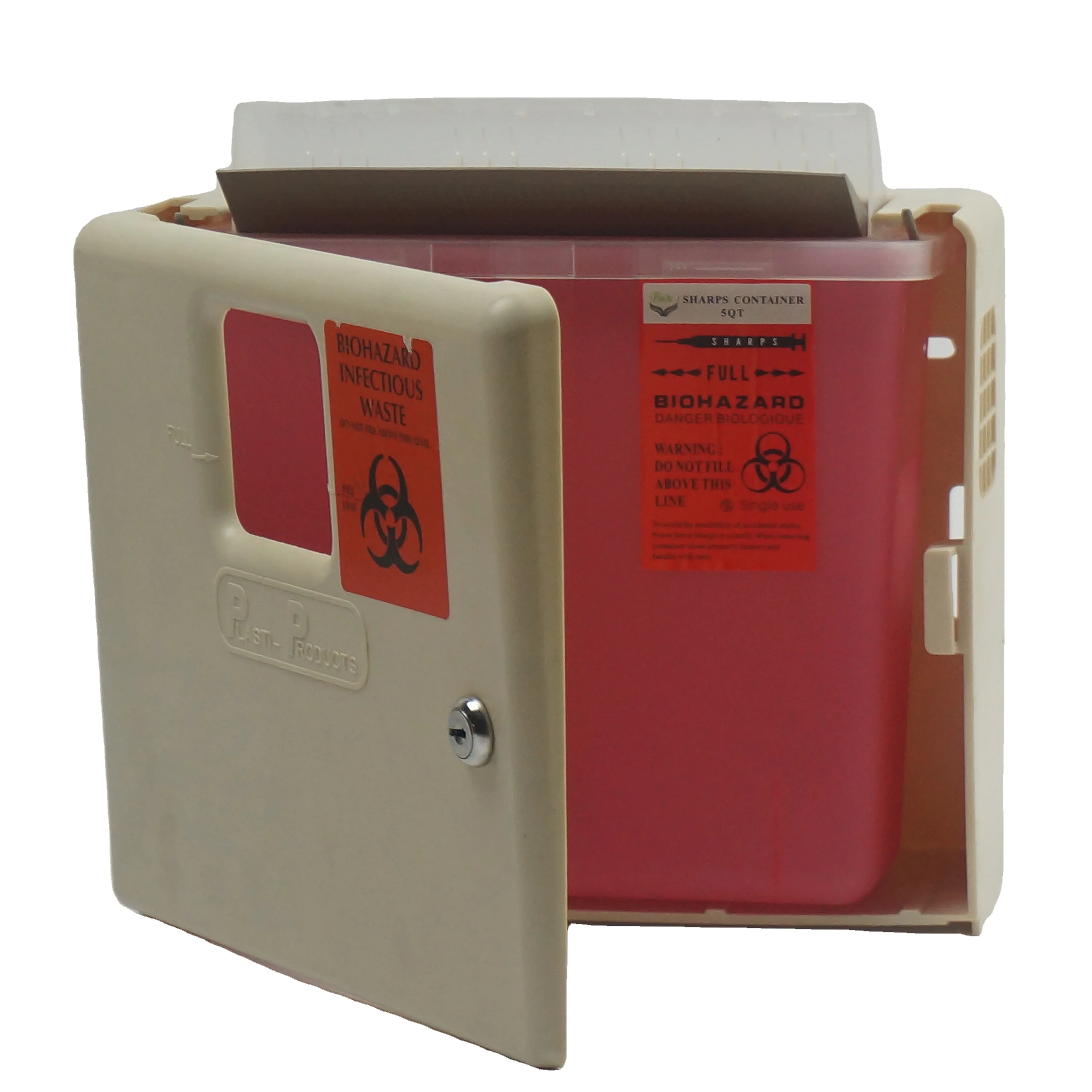 Plastic Wall Mounted Bracket And Holder With Box For 5qt Sharps ...