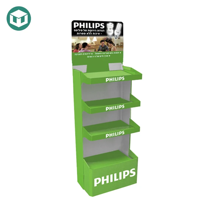 4 Shelves Custom Product Display Stands For Leds,Cardboard Light Bulb ...
