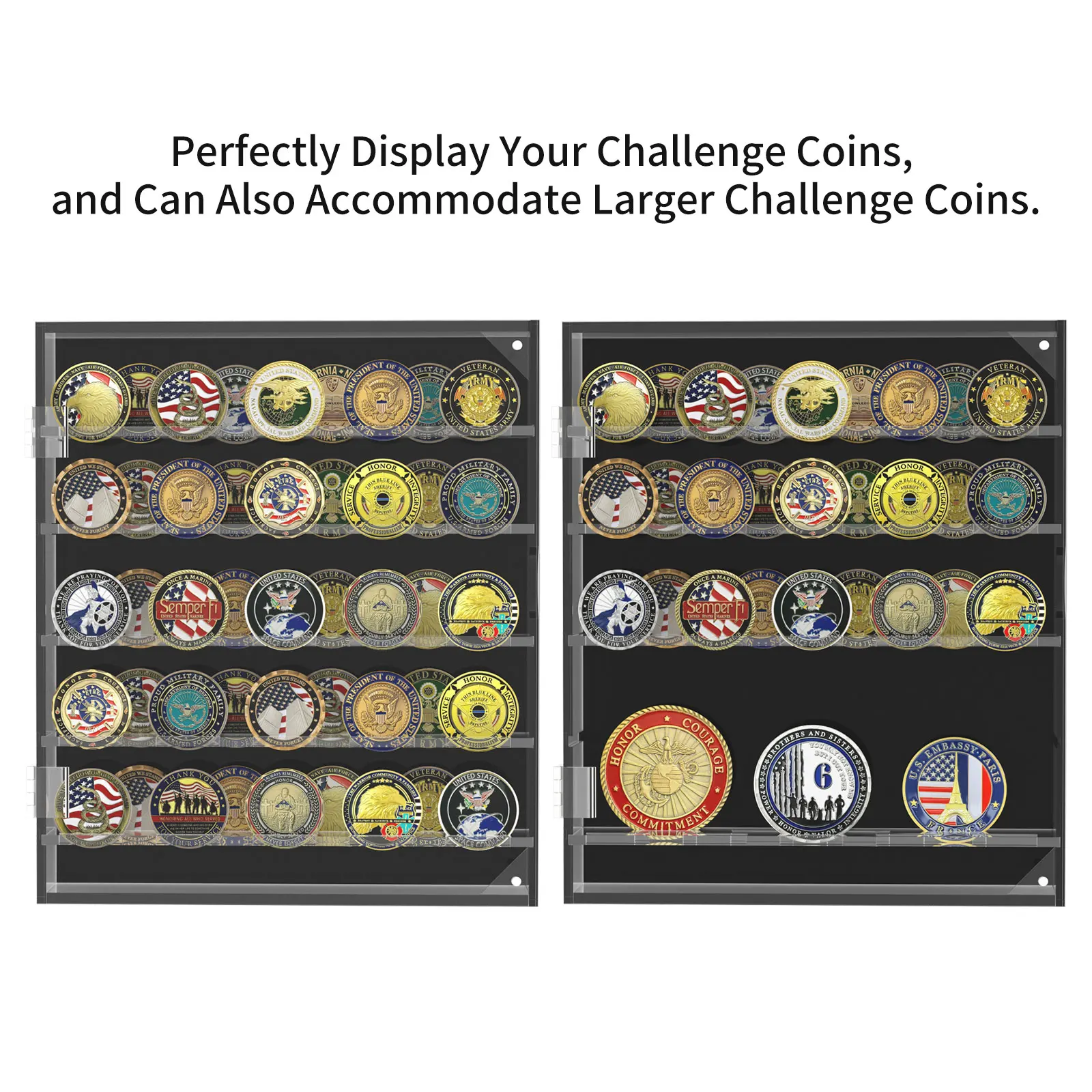 Acrylic Challenge Coin Display Case Holder Wall Mounted Rack Coin ...