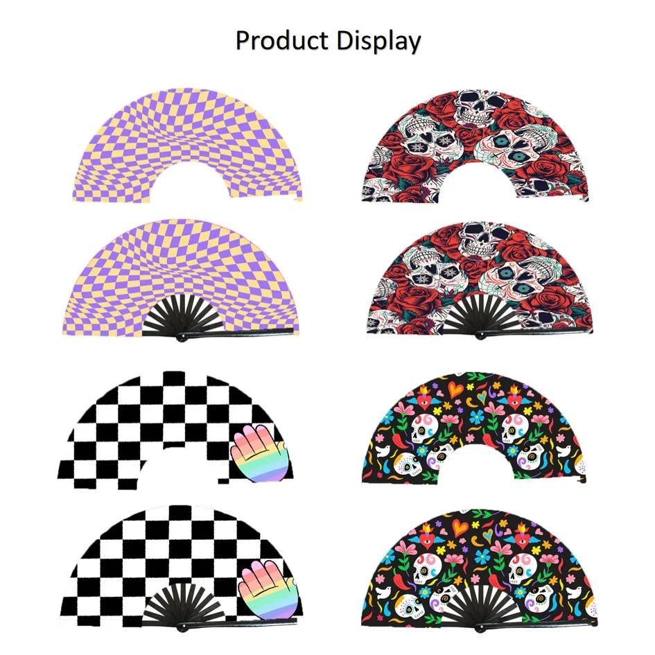 BSBH Wholesale Custom Printed Bulk Hand Fans 33Cm Large Uv Reflective ...