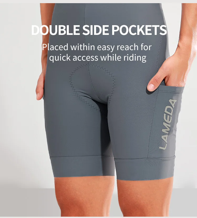 LAMEDA ODM Women Cycling Bib Shorts with UPF50 Sun Protection Abrasion Resistant Comfort Fit ...