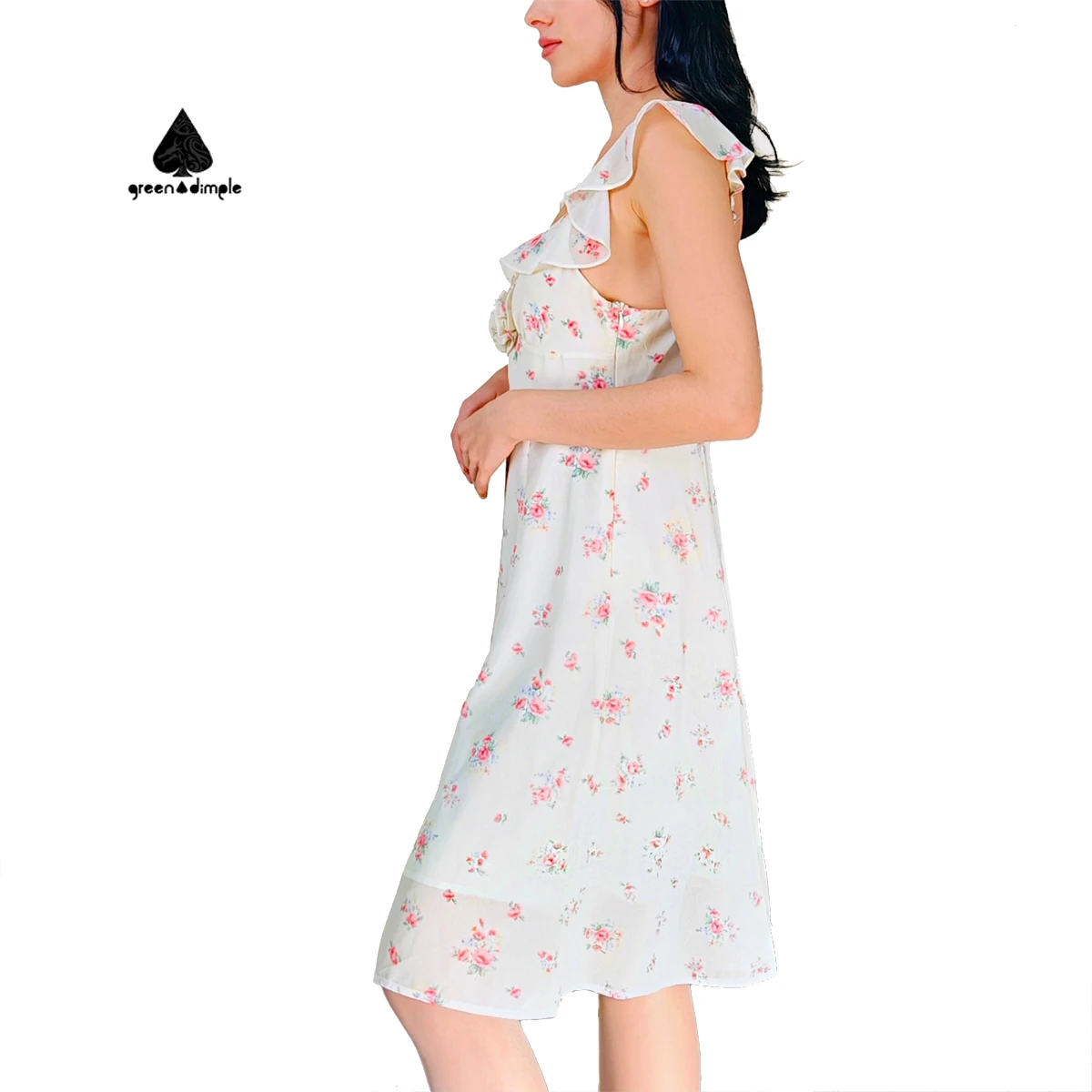 Alibaba.com: 2025 Fancy Modest Ladies Frock, Floral Midi Empire Flounce ...