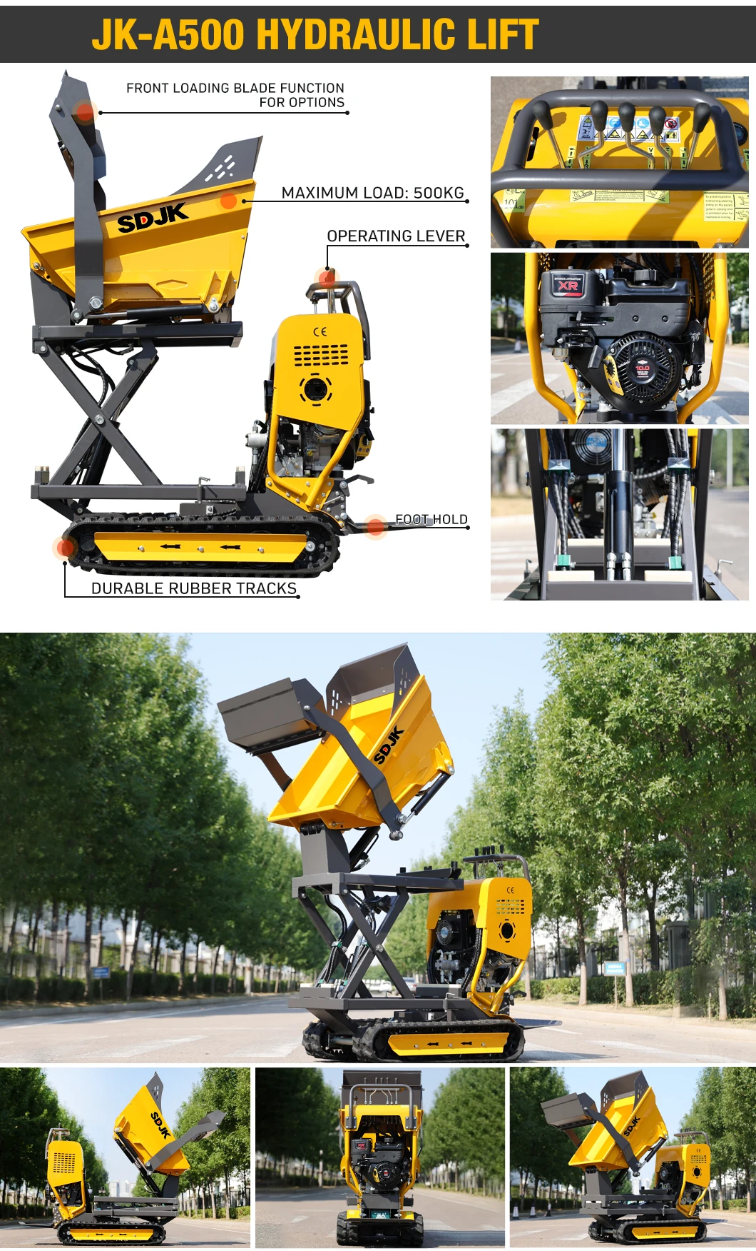 Mini Dumper 500kg - High Efficiency Transport Solutions