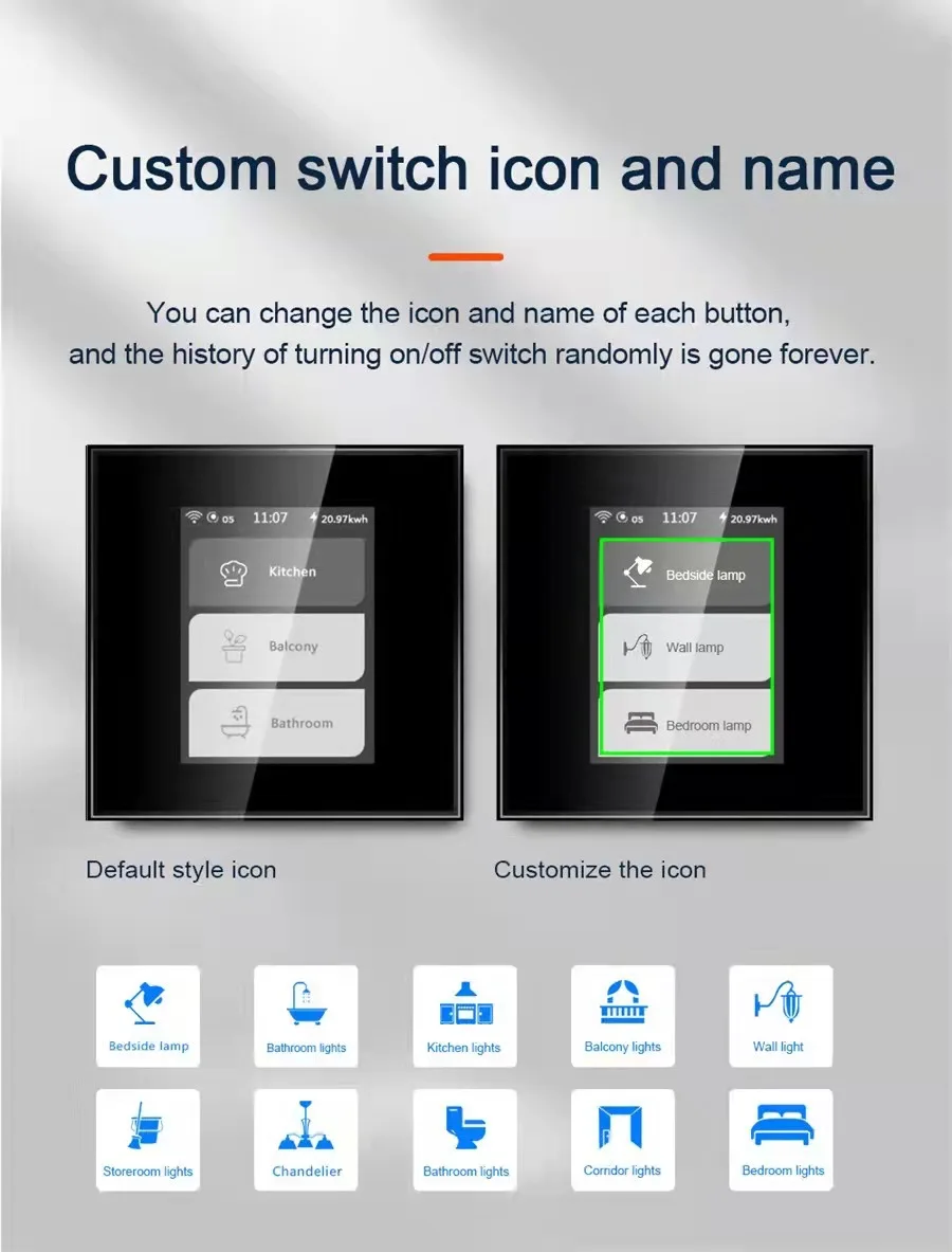 Touch Screen Alexa Wall Switch Smart Switch Dimmer Switch 3 Way Smart ...
