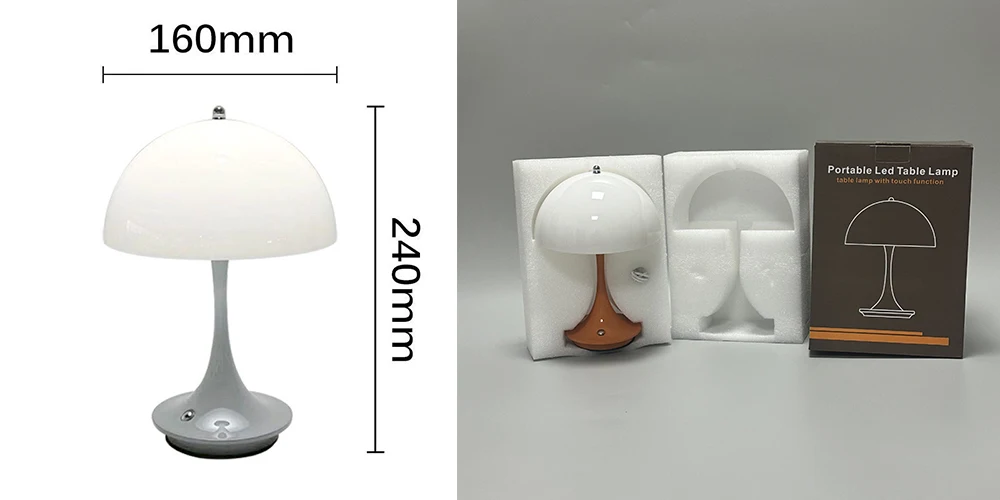Mushroom 3color Dimming Rechargeable Led Table Lamps Decoration Night ...