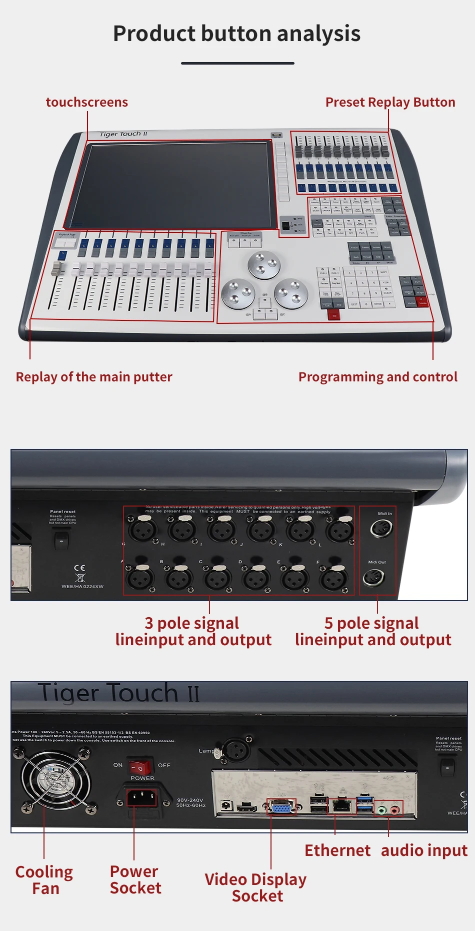 Tiger Touch Ii Dmx Lighting Console V16 For Stage Control (oem)