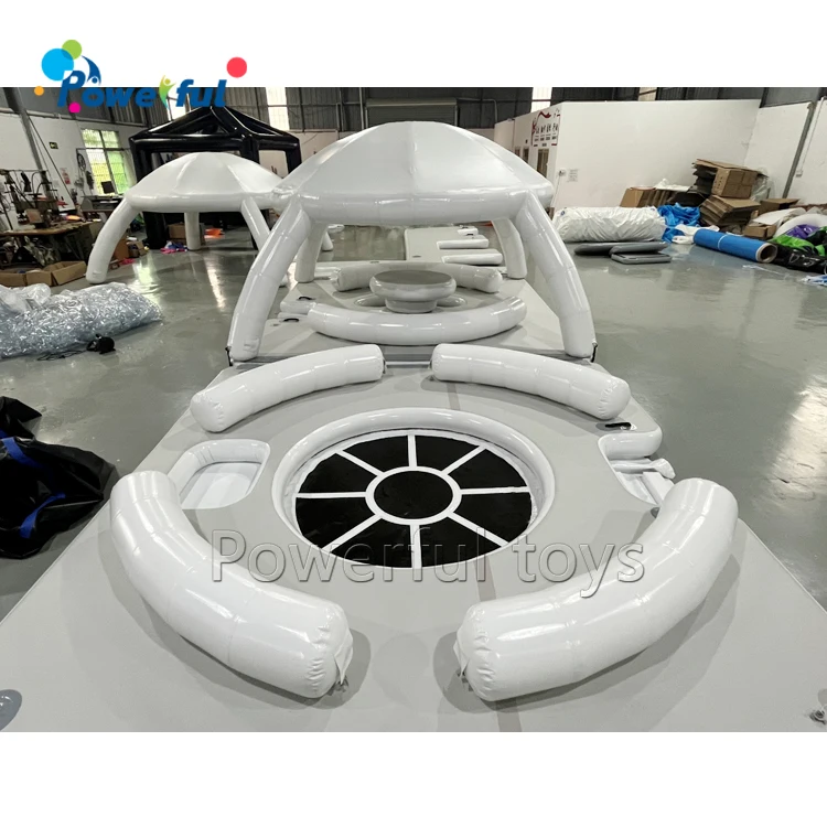 Easy Assembly Aquabana Inflatable Lake Floating Party Bans Tent With ...