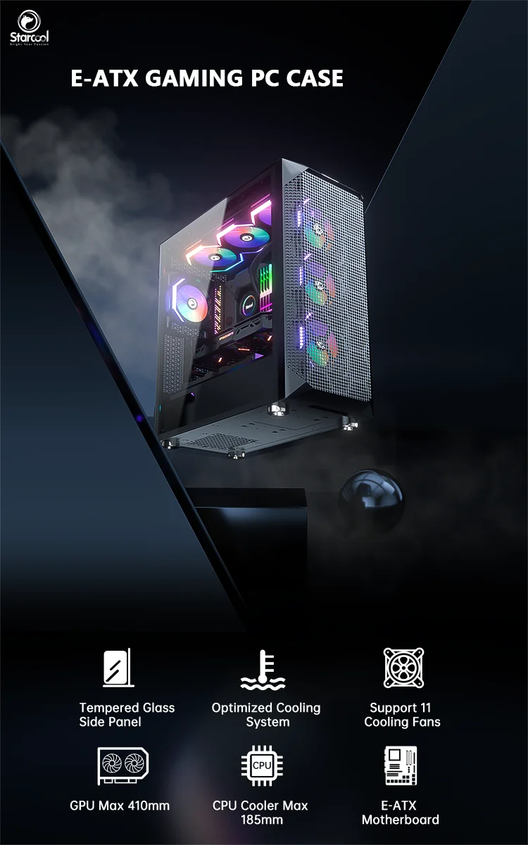 Oem/odm Factory Direct Sale E-atx Pc Casing Full Tower Mesh Panel ...