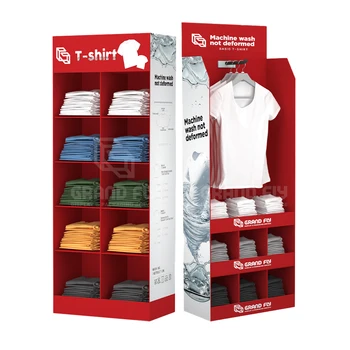 Custom Supermarket Tshirt Cardboard Display Rack Promotion Display ...