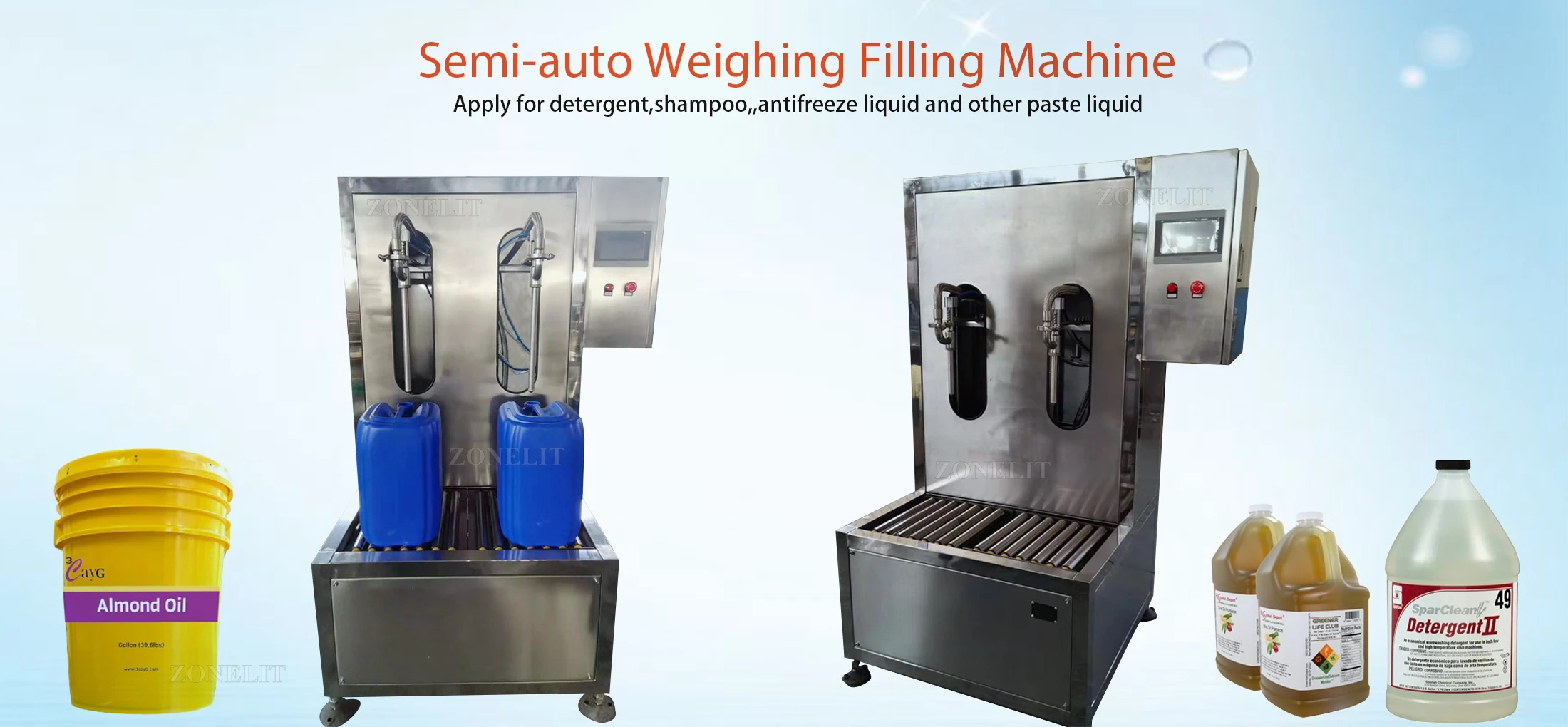 Semi Automatic Cooking Oil Weigh Filling Machine Thick Paste Liquid ...