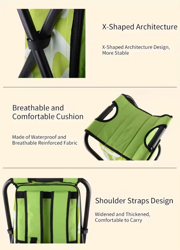 New Luxury Design Blue Folding Camping Chair with Cooler Bag Compact Fishing Stool| Alibaba.com