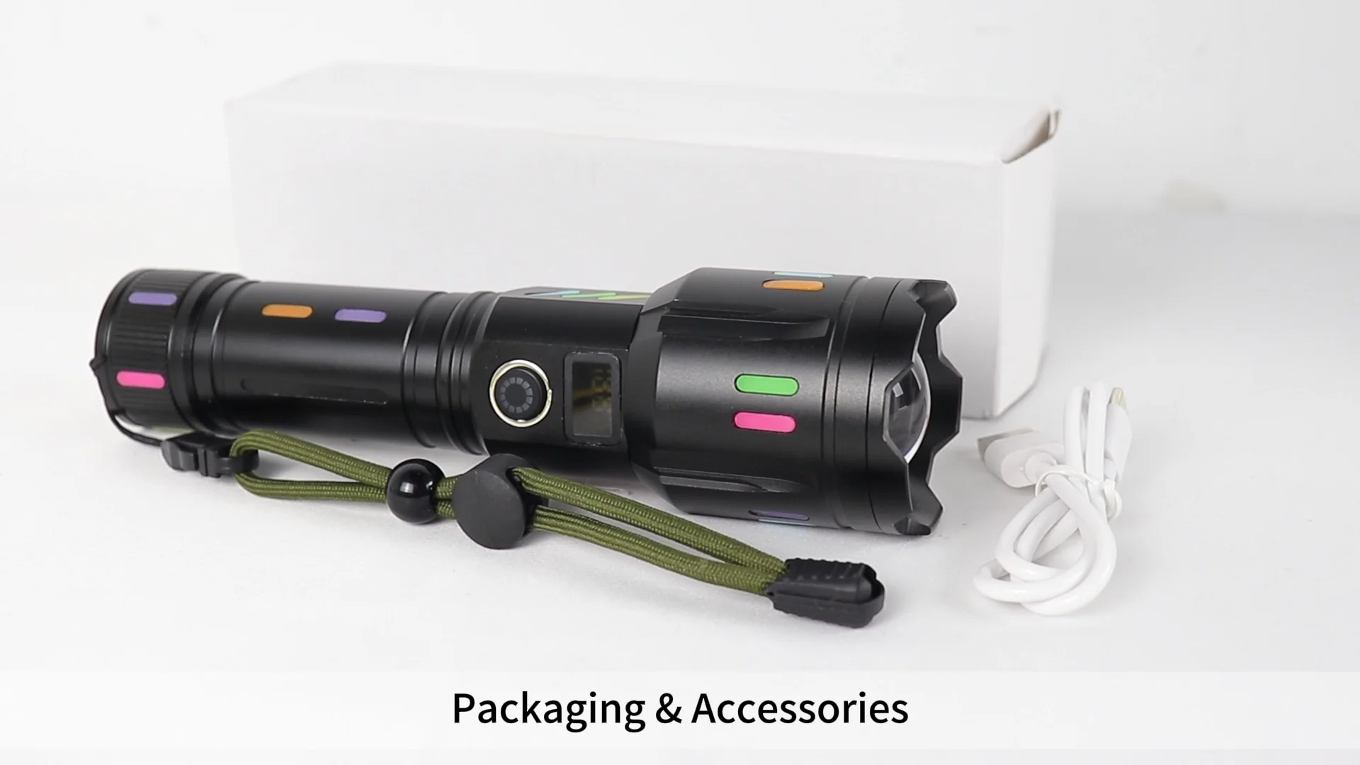Led Outdoor Ultra Long Distance Spotlight Flashlight Digital Display ...