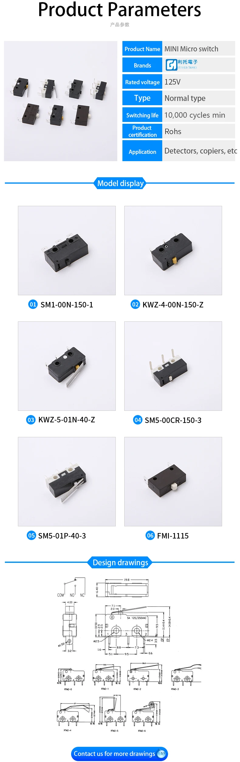Miniature Micro Switch Dip Micro Switch Micro Dip Switch With High ...
