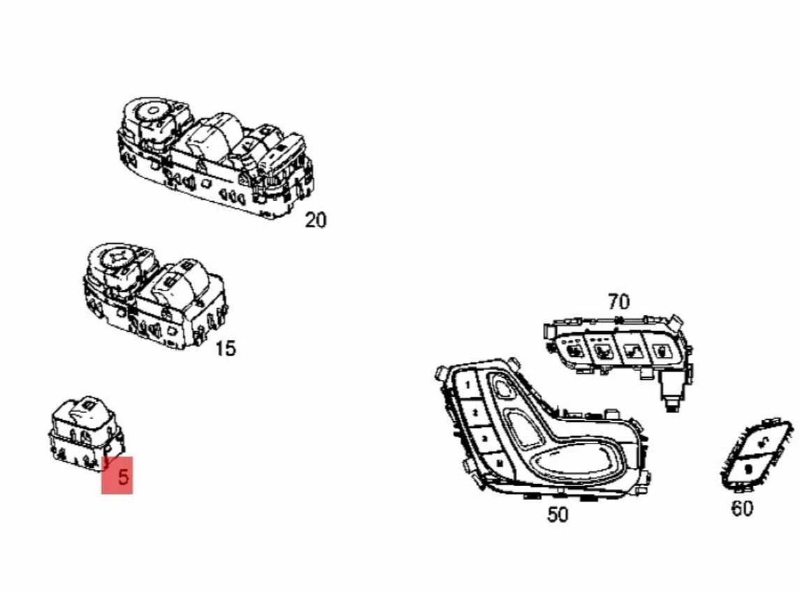 20590515139051 Car Switches Power Door Window Switch Black For Mercedes ...