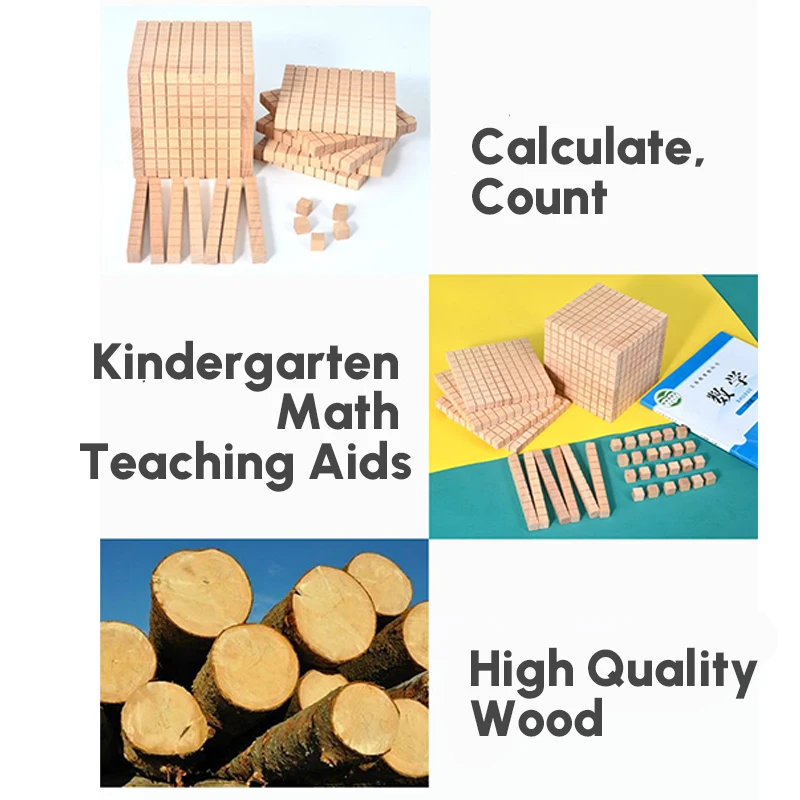 Wooden Montessori Math Toys Decimal Teaching Aids Arithmetic Game ...