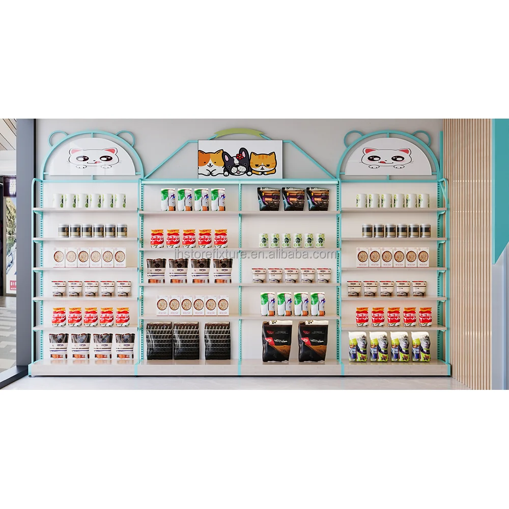Customized Pet Whole Store Layout Design Shelving Gondola Island ...