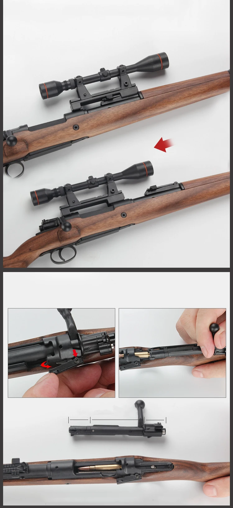 1:2.05 Alloy Army Mini 98k Sniper Alloy Guns And Weapons Army Metal ...