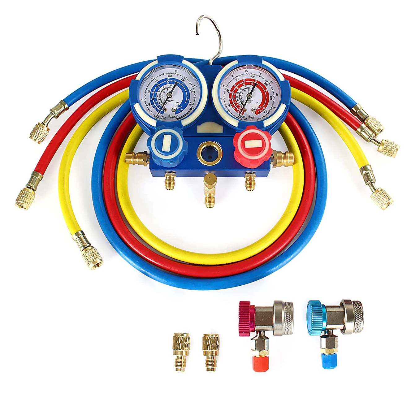 Diagnostic A/c Manifold Gauge Set Refrigeration Kit Brass Auto Service ...