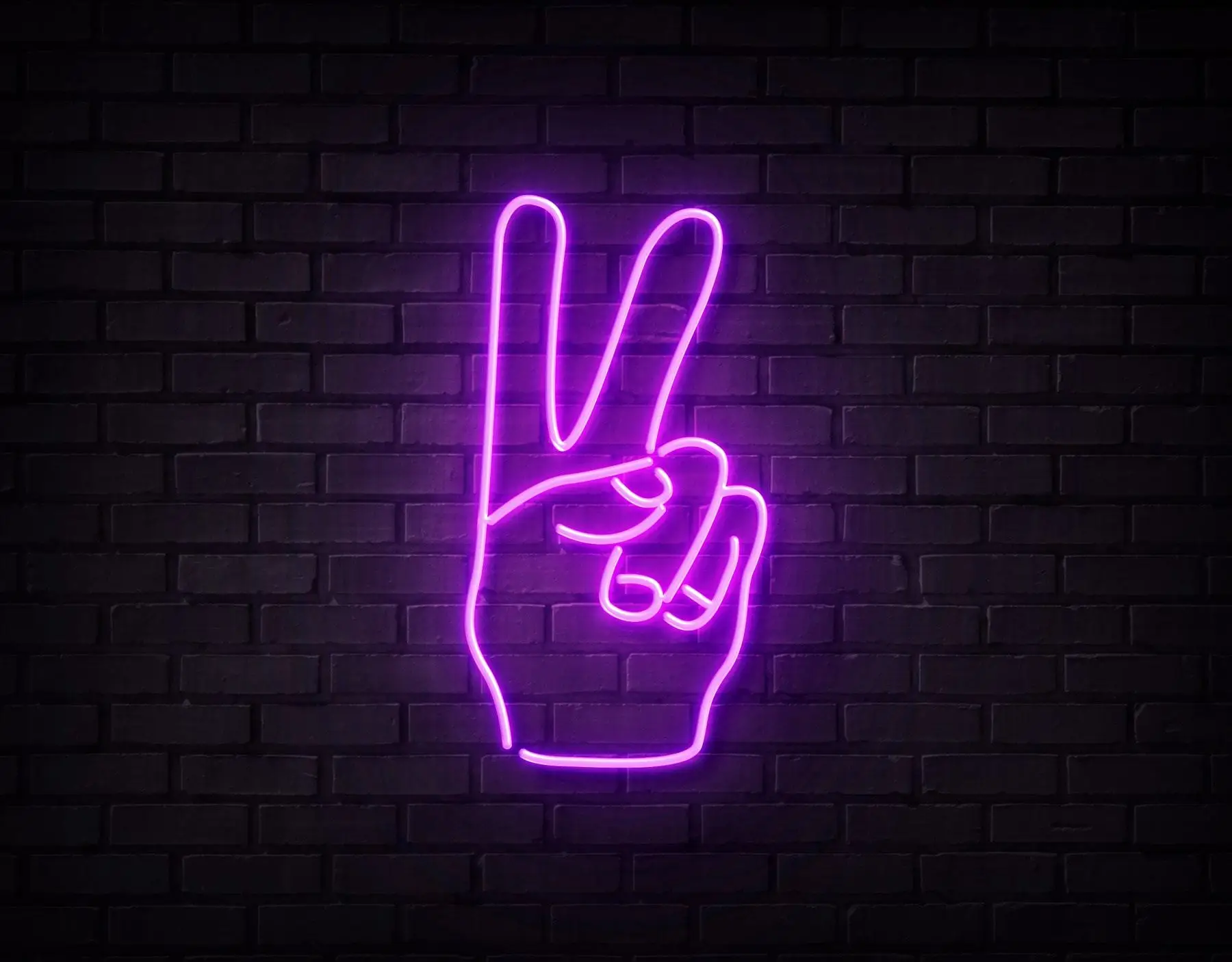 Neon Purple Peace Sign