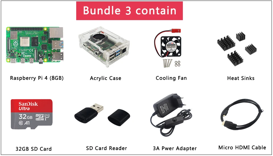 Raspberry Pi 4 Model B 2/4/8gb Ram + Case + Fan + Heatsink + Power ...