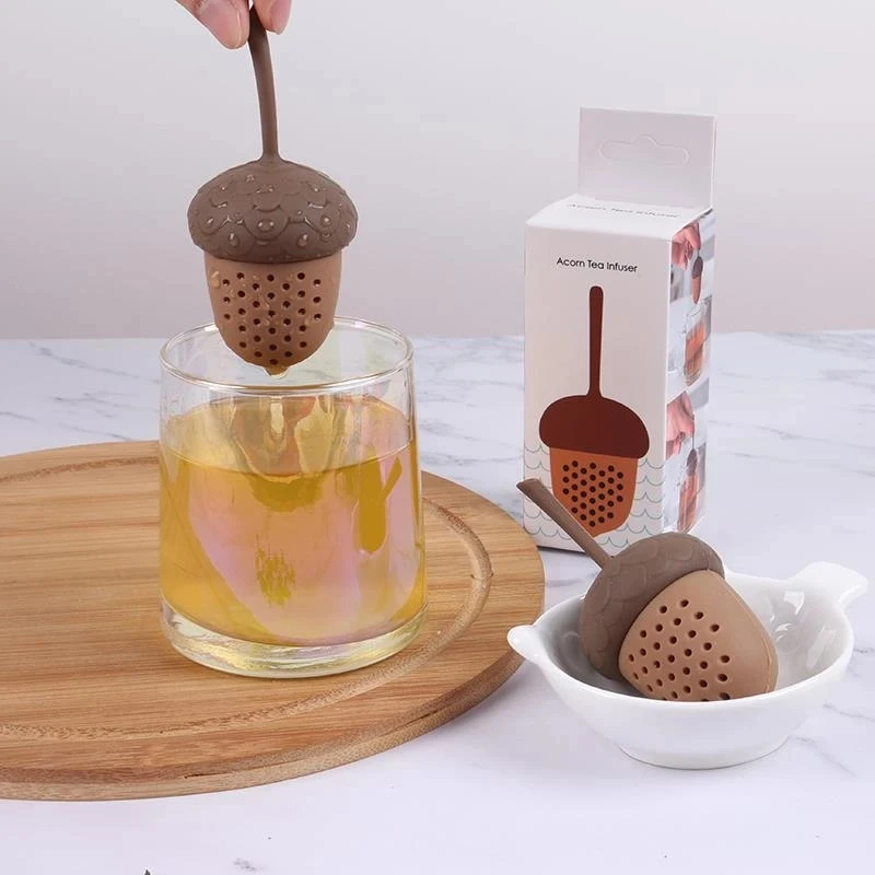 Cute Acorn Silicone Tea Infuser Pine Nut Shape Tea Bag Strainer ...