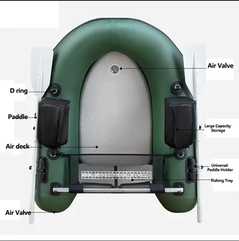 Inflatable Luya Boat Set Portable Flippers Fishing Boat 2+1 Air Chamber ...