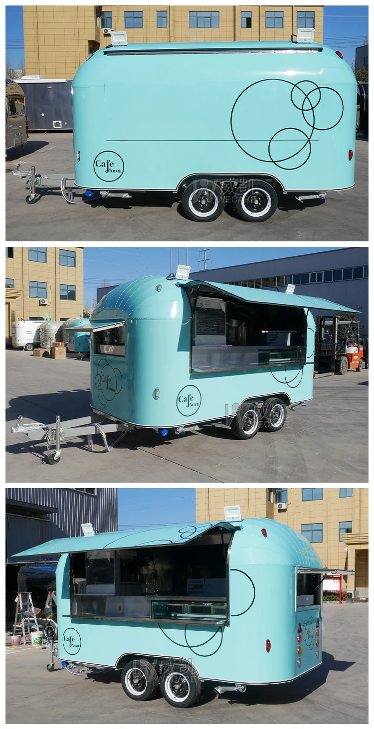 Wecare Multifunctional Mobile Coffee Fast Food Trailer Airstream Mobile ...
