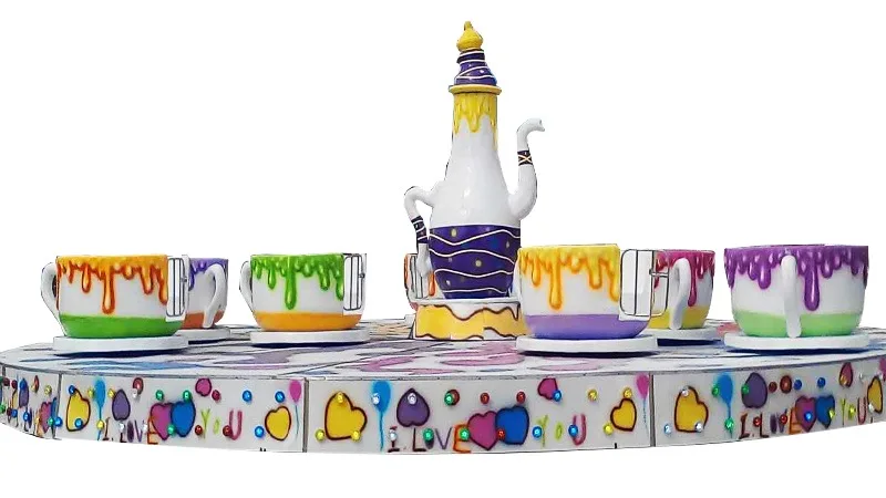 High Quality Carousel Ride Kids Trailer Mounted Teacup Ride Attractions ...