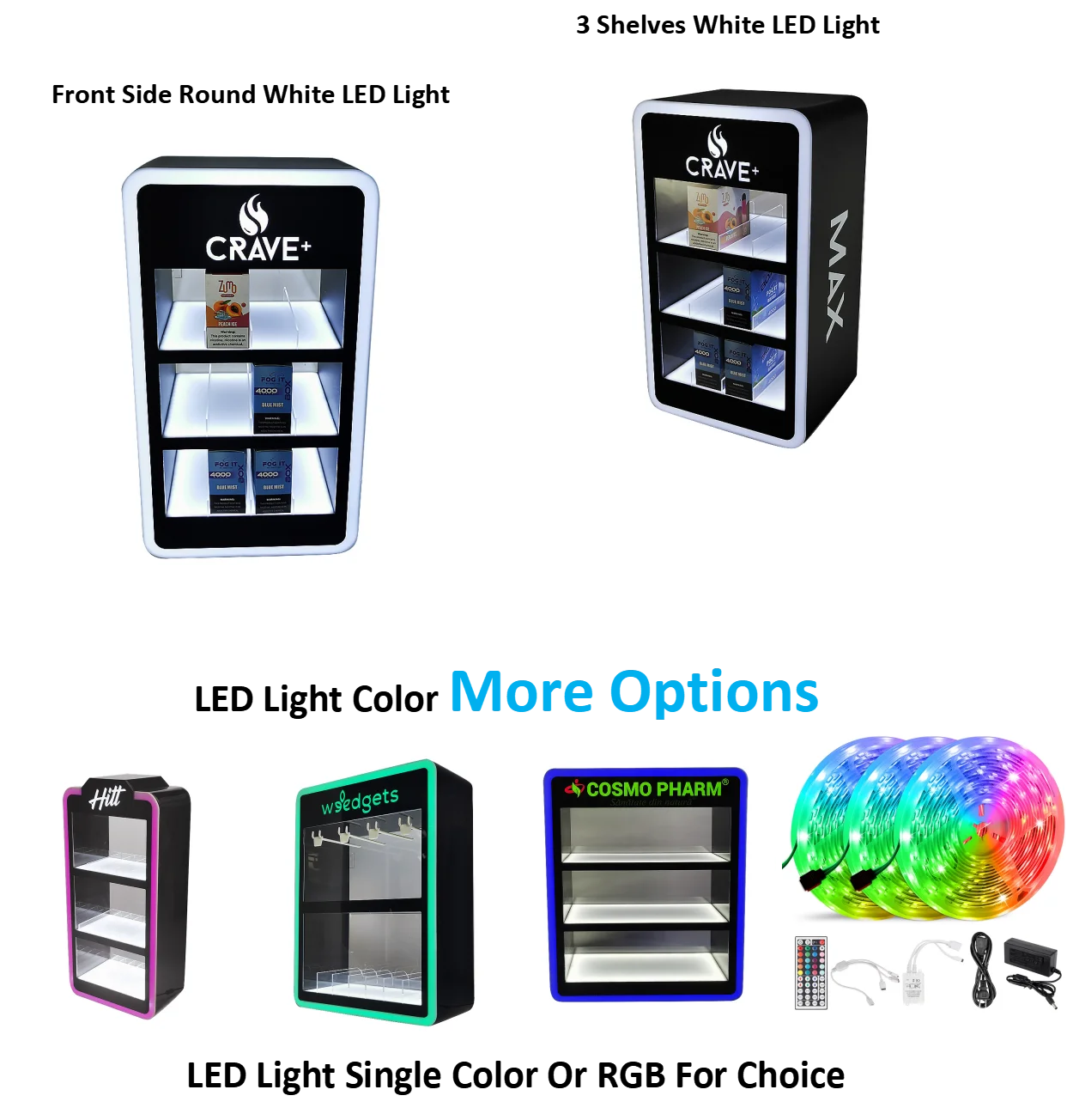 Gas Station Locking Display Cabinet For Tobacco Smoke Shop Retail Pop ...