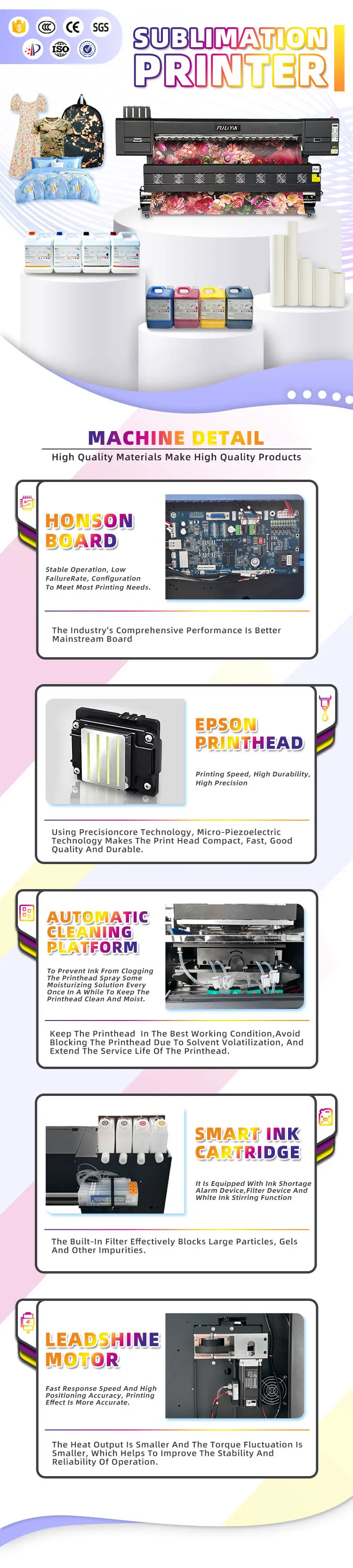 Fulinyin Large Format 180cm Sublimation Printer Inkjet Heat Press Semi ...