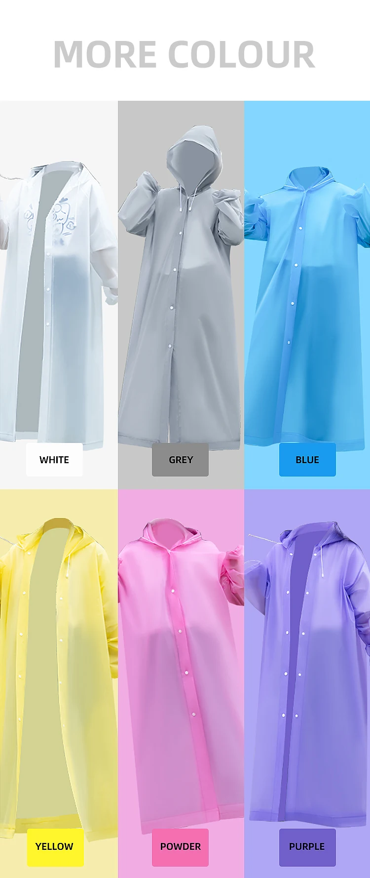 Adult Outdoor Lightweight Waterproof Raincoat Jacket Portable Grey ...