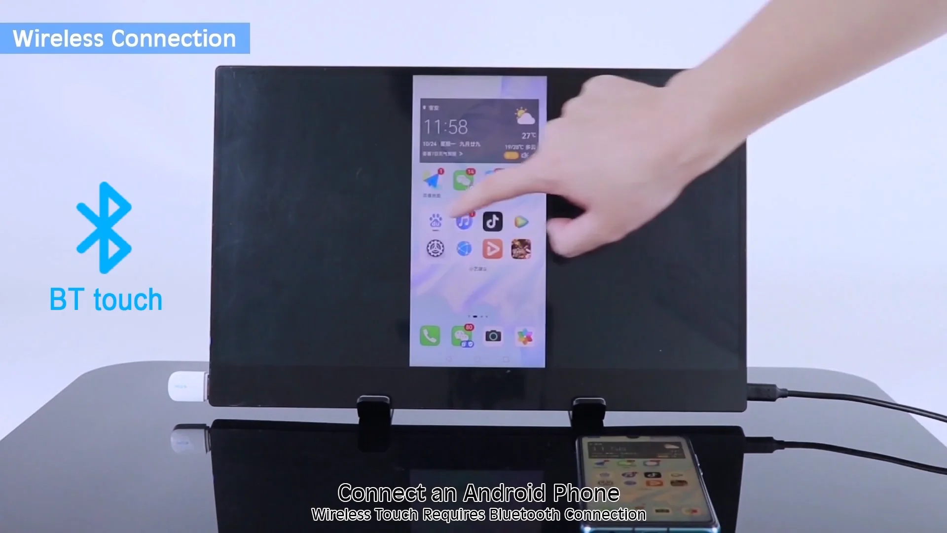 Sibolan 16 Inch 15.6 Inch Touchscreen Usb Wireless 1080p Portable Touch ...