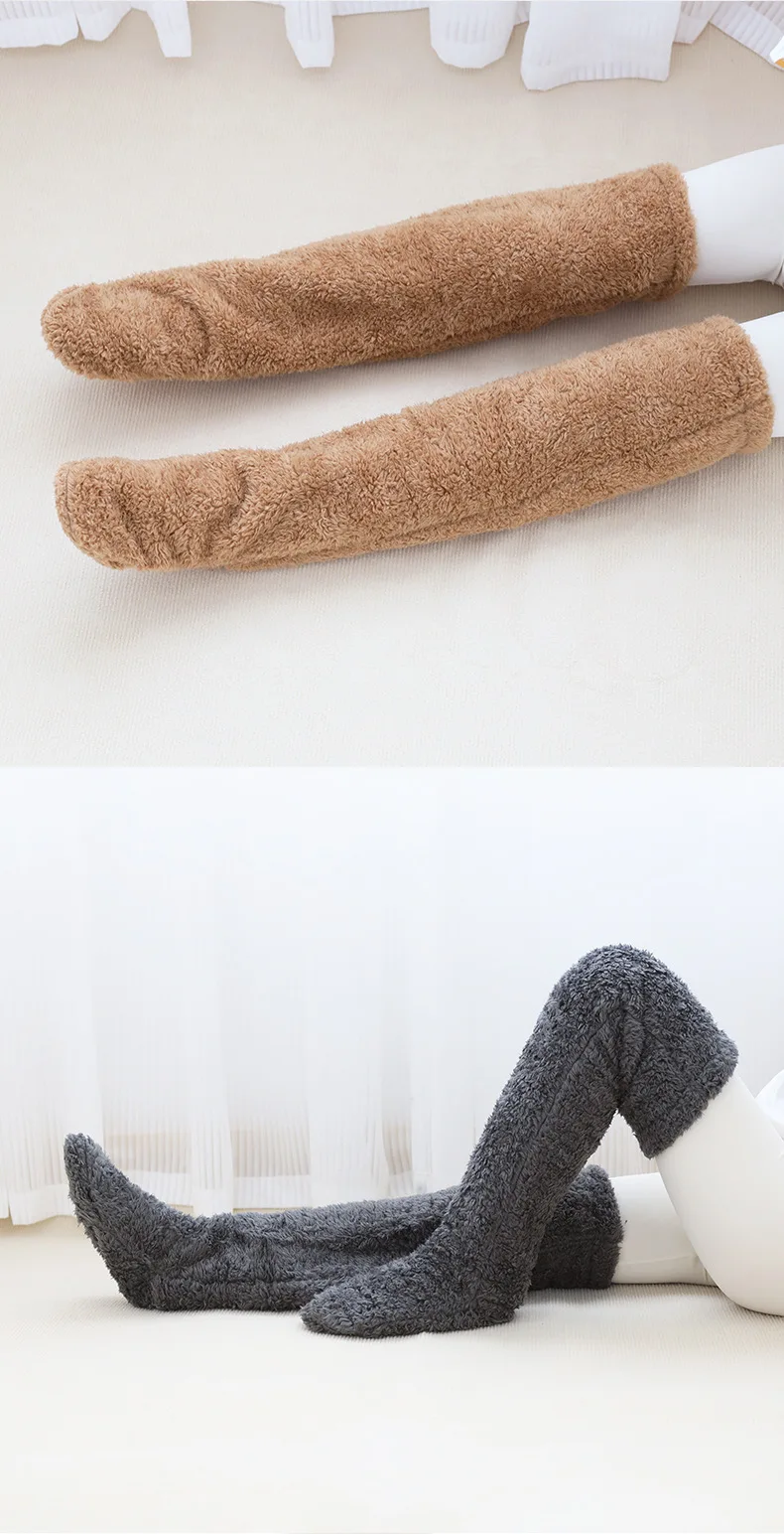 Wholesale Custom Winter Long Socks - Leg Warmer Fuzzy Socks