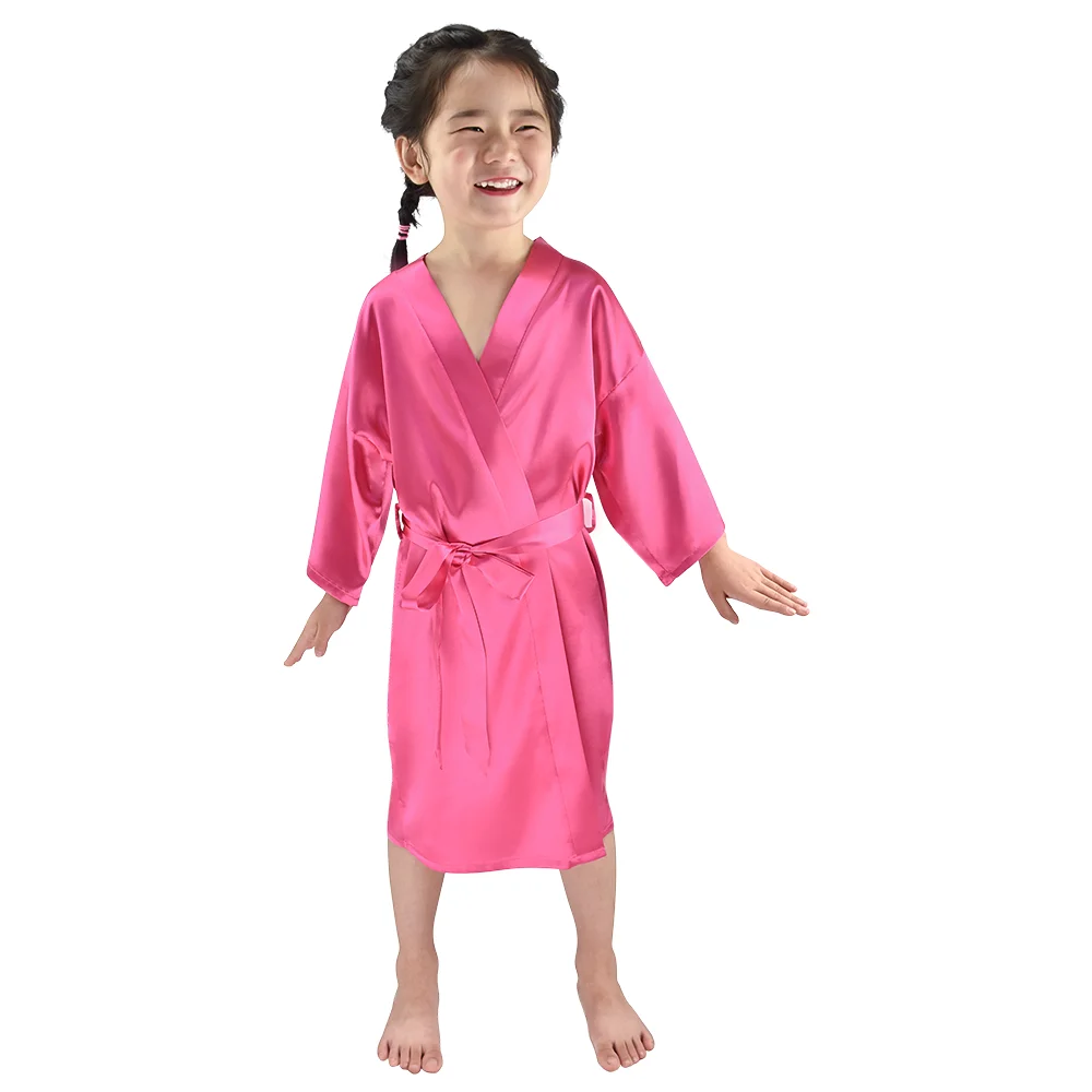 Wholesale Cute Girls Kids Spa Silk Satin Robe 2 Piece Set Kids Satin ...
