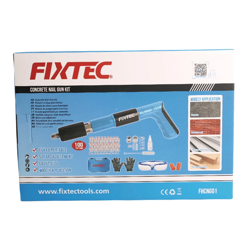 FIXTEC Hot Sale Manual Strong Concrete Steel Nail Gun Automatic Nail Gun Kit Machine for ...