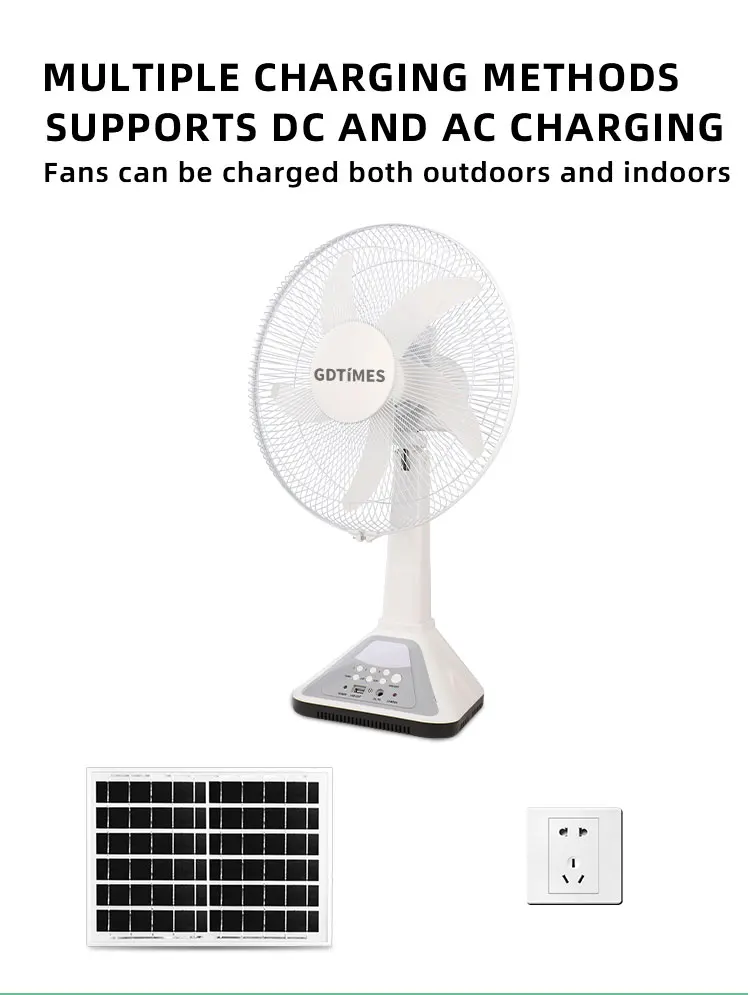 Solar Table Fan System with LED Lamp and USB Output