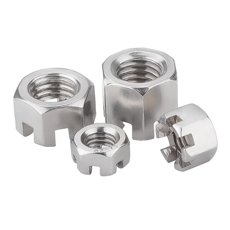 GB6178 304 Stainless Steel Slotted Round Lock Hexagon Head Hex Slotted ...