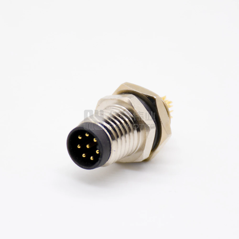 M8 Panel Mount Connector Male Back Fastened Solder Type 8pin M8 ...