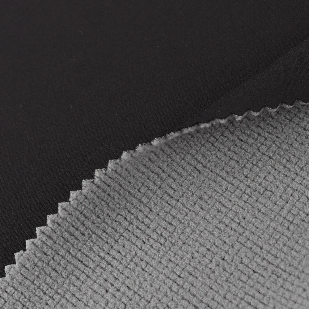 High Quality Comfortable 30D Interlock Bonded TPU Bonded Waffle Fleece ...