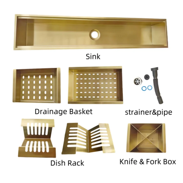 Handmade Wet Channel Kitchen Sink - Stainless Steel Slim Smart Kit