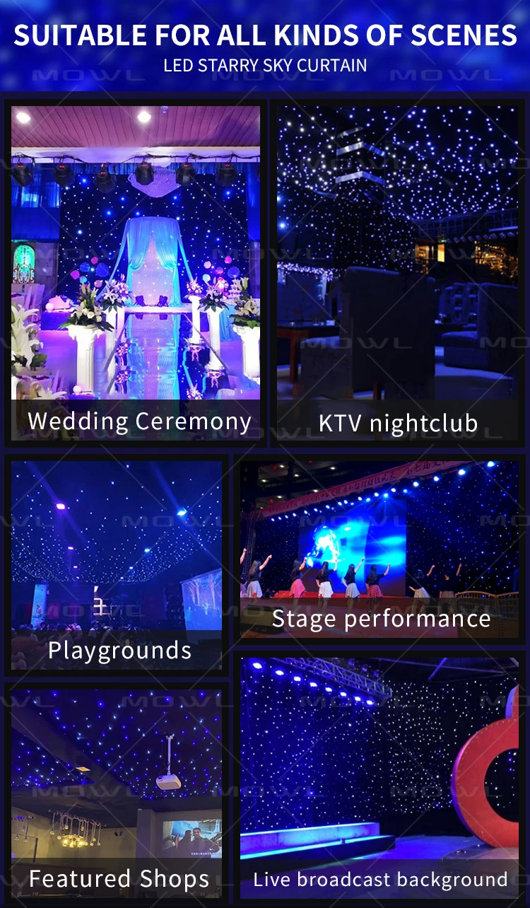 LED Star Cloth Wedding Backdrop - Stage Effect Lights