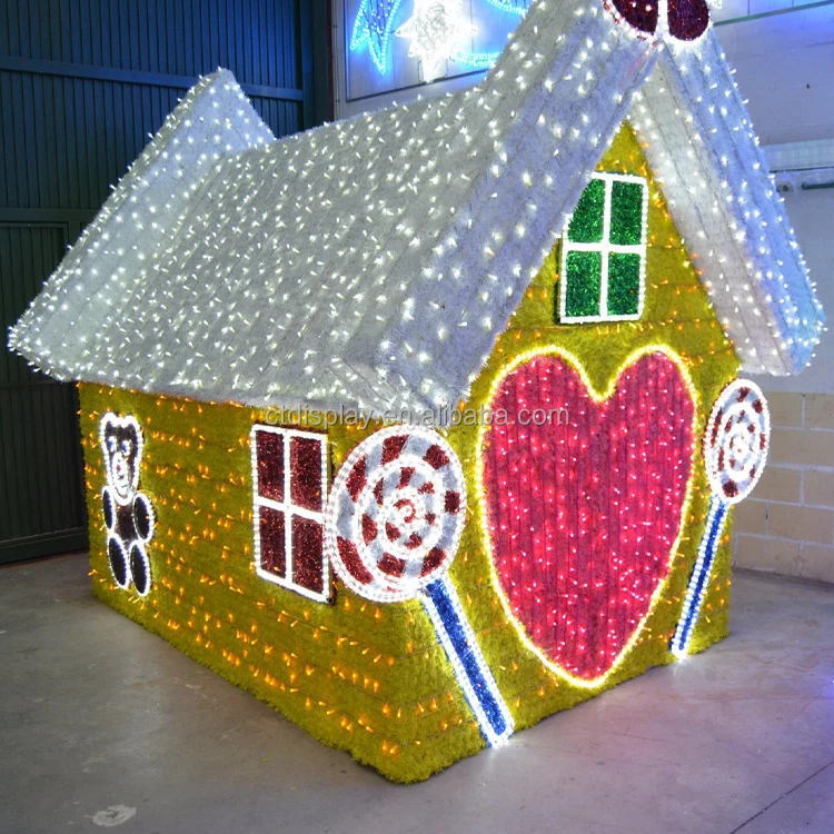 Large Walk Through Gingerbread House 3D Light Christmas Decor for ...