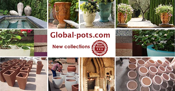 High Quality Modern Design Garden Round Flower Pot Indoor Fiber Stone ...