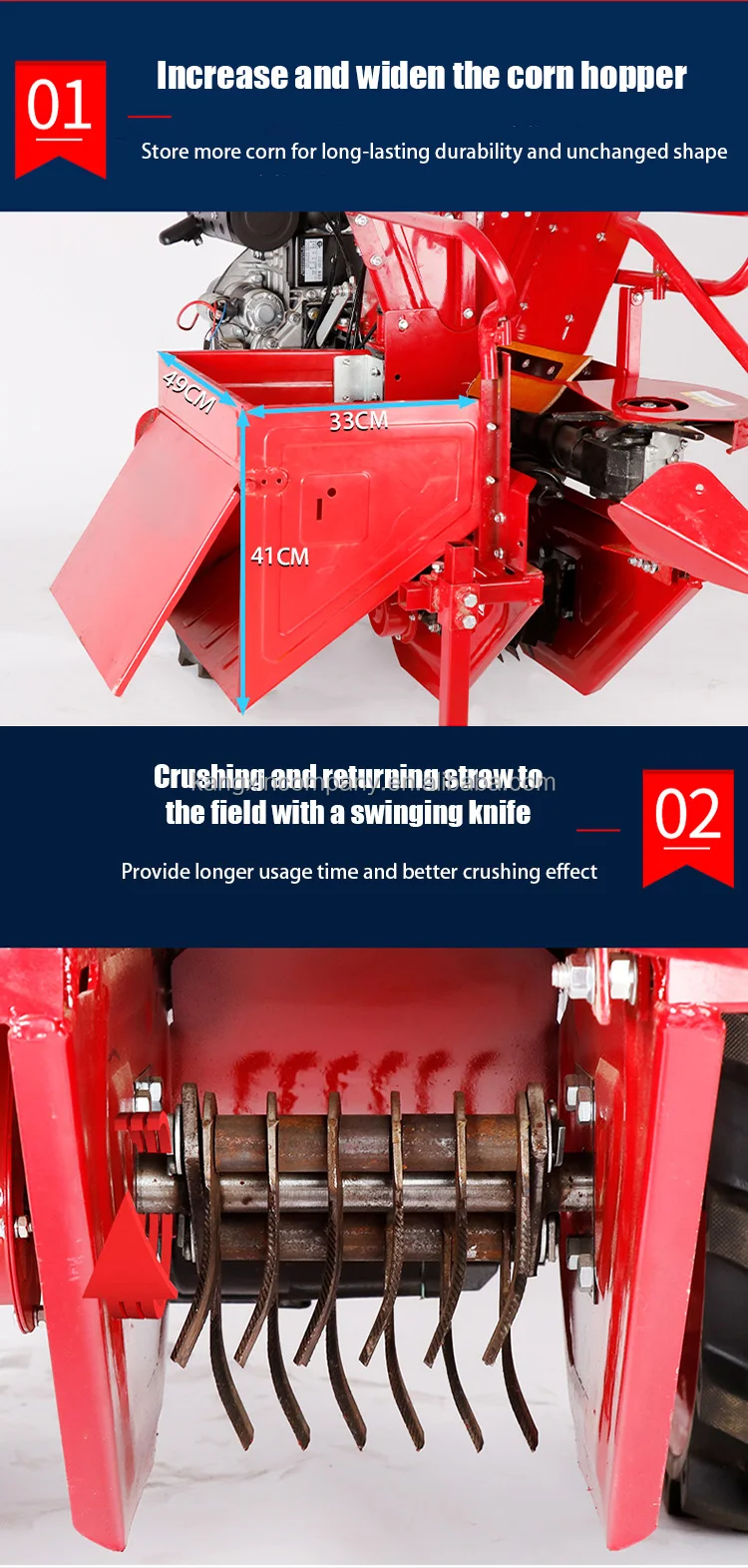 Hand Working Mini Combine Walking Tractor Maize Picker Corn Harvester ...