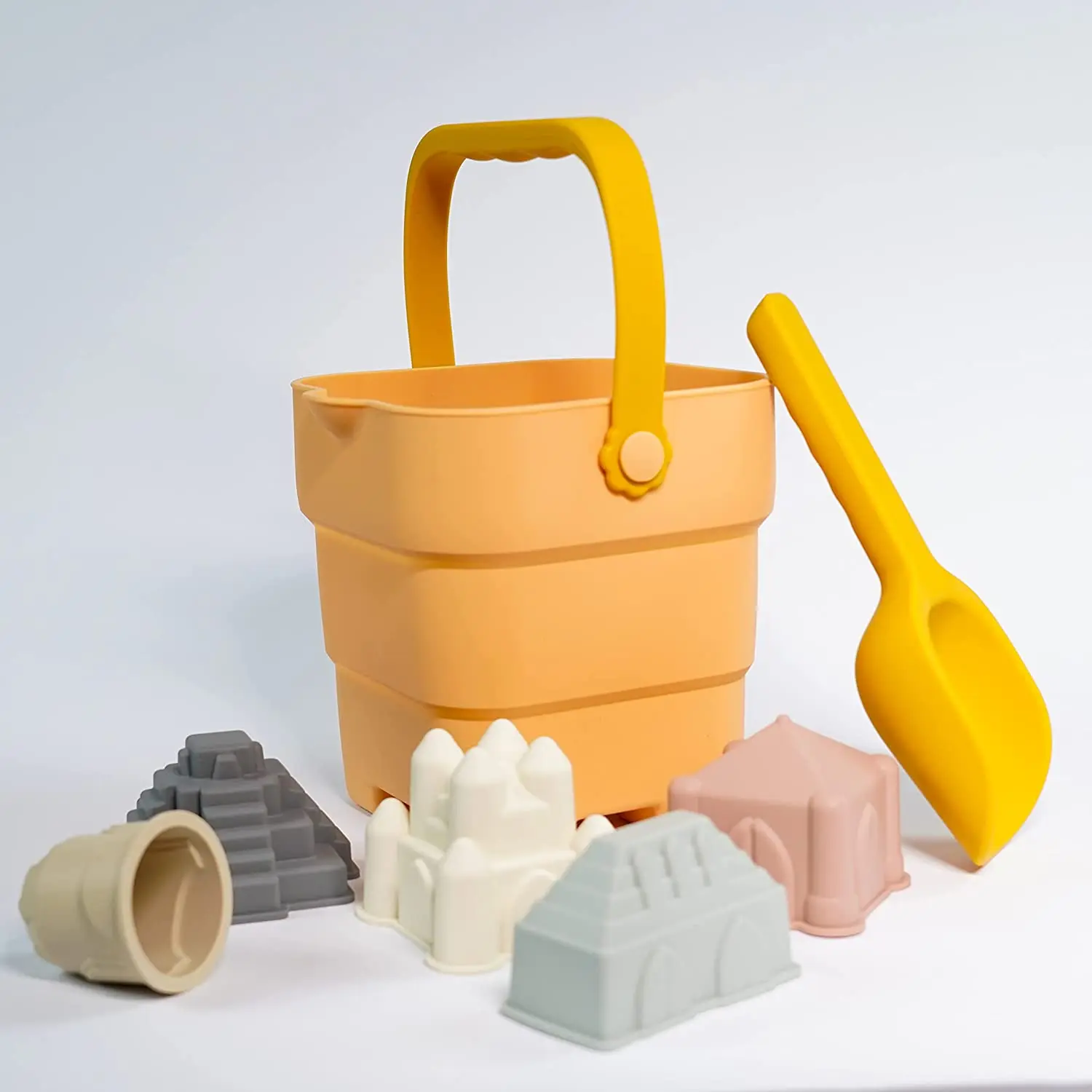 Silicone Folding Sand Bucket Toys Tool Combination Bpa Free Portable ...
